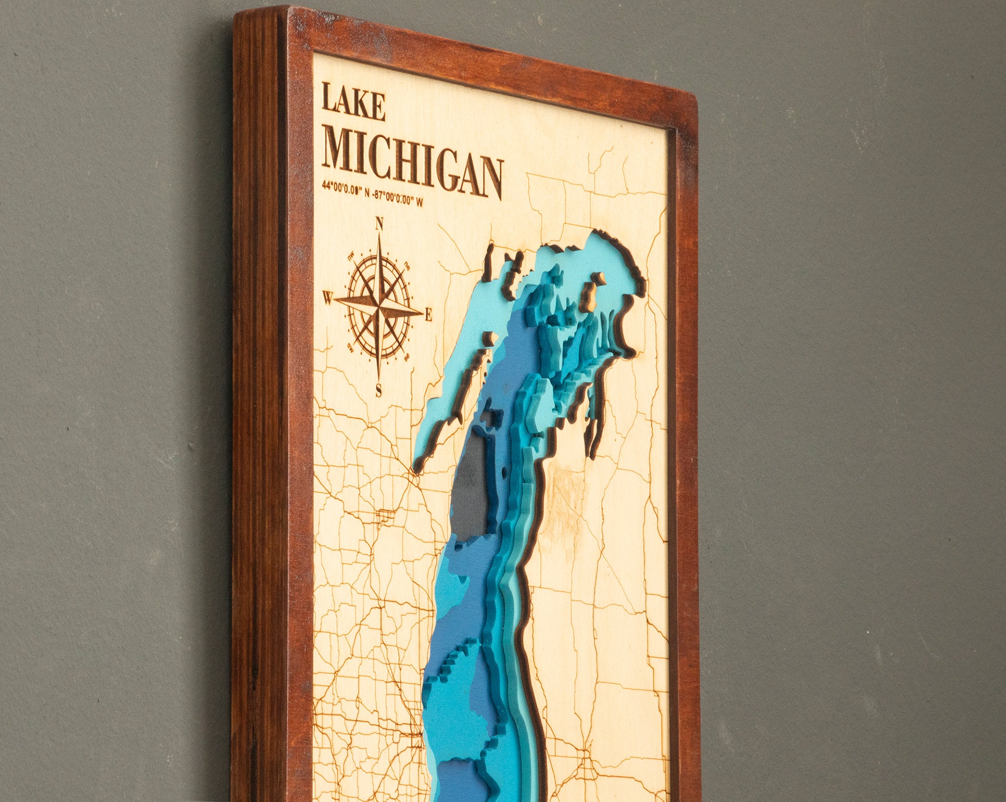 Lake Michigan Cutting Files, PDF, AI, SVG - Wood Multilayer Laser Cut ...