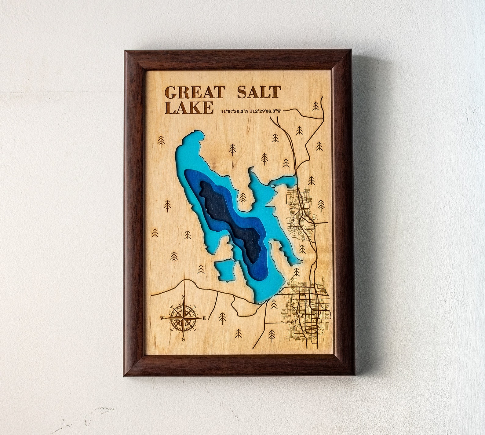 Great Salt Lake -3D Wall Art-multilayer Map-lake House Decor-layered ...