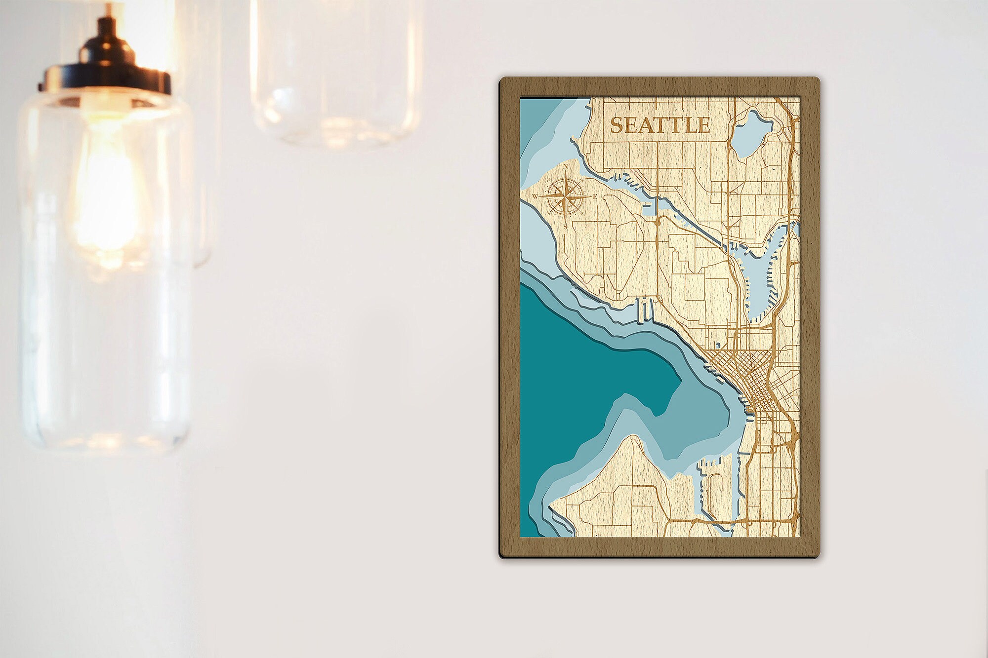 Seattle Cutting Files, PDF, AI, SVG - Wood Multilayer Laser Cut Design ...