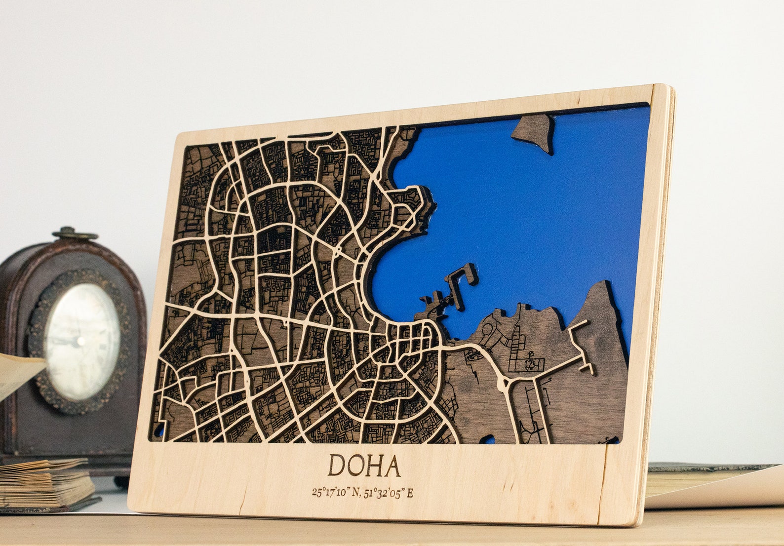 Doha Street Map Wood 3D City Plan Decor Laser Cut City 3d - Etsy