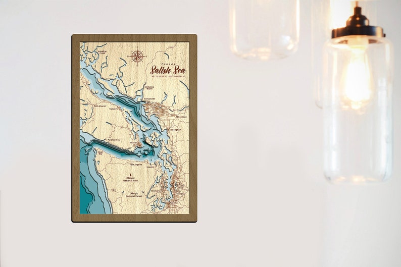 Custom Lake Bathymetric Map SVG, 3D Custom Map, Water Depth Layers ...