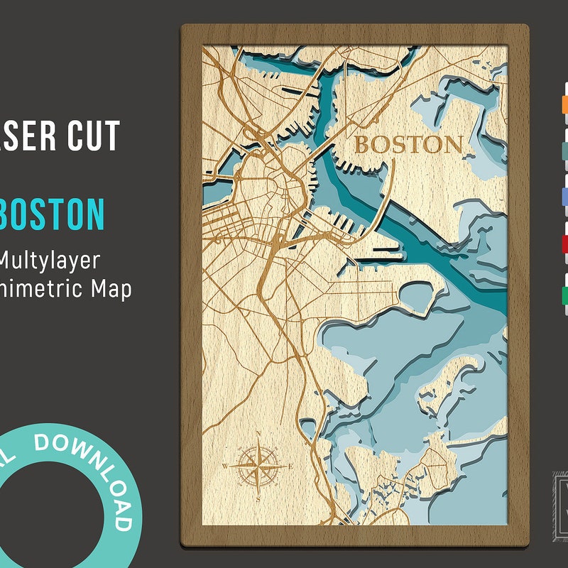 Boston Wood Map Art - Etsy