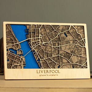 Liverpool Street Map Wood, 3D City Plan Decor, Laser Cut City 3d, UK ...