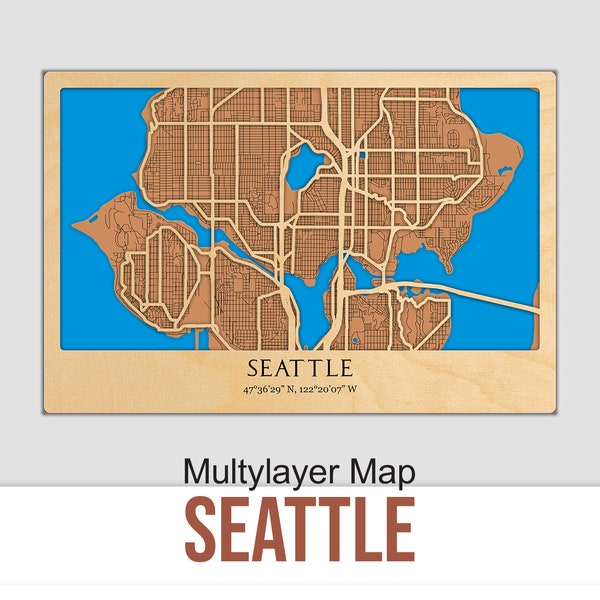 Multilayer Map Seattle Laser File - Etsy