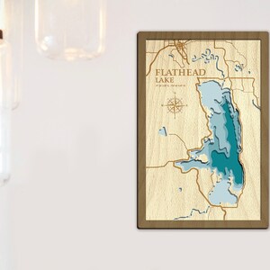 Digital File Svg, Pdf - Flathead Lake 3D Laser Cut Bathymetric Map ...