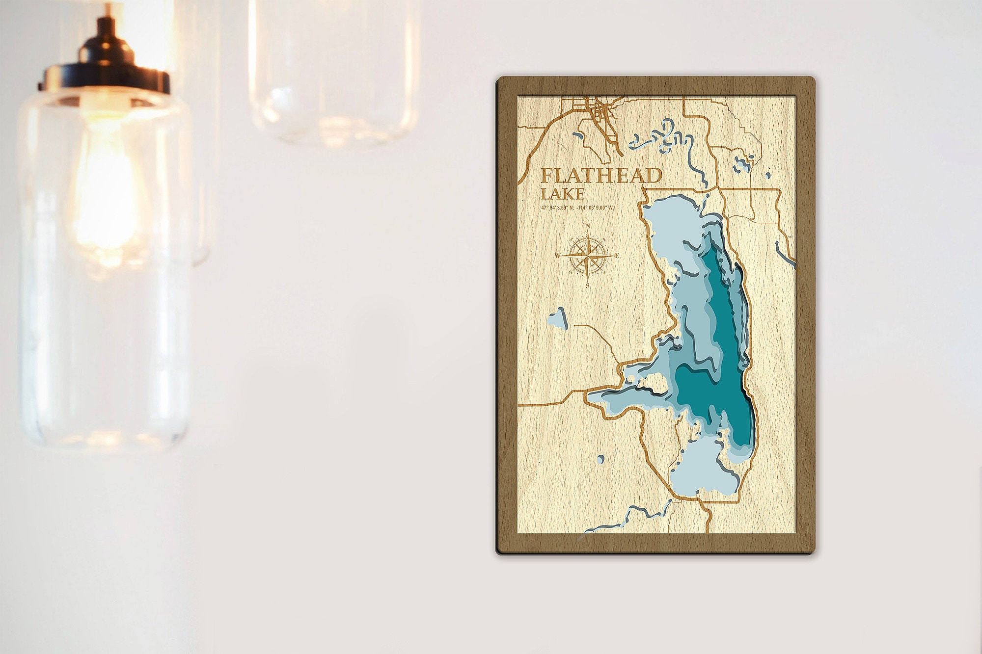 Digital File Svg Pdf Flathead Lake 3D Laser Cut Bathymetric - Etsy
