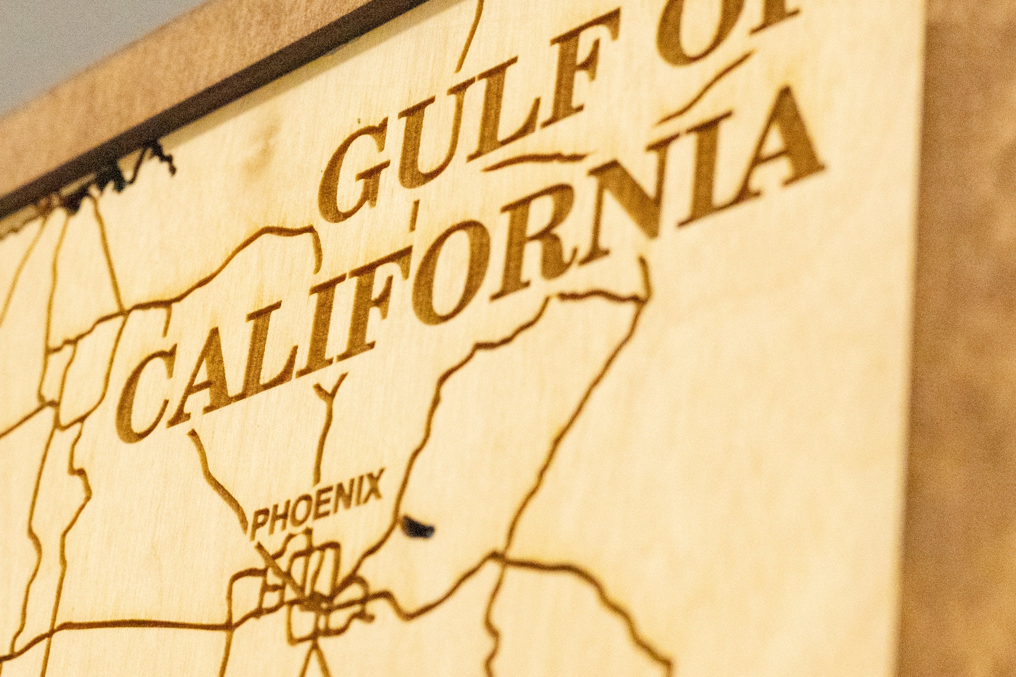 The Gulf of California - 3D Wall Art Map, Beach House Decor - Layered ...