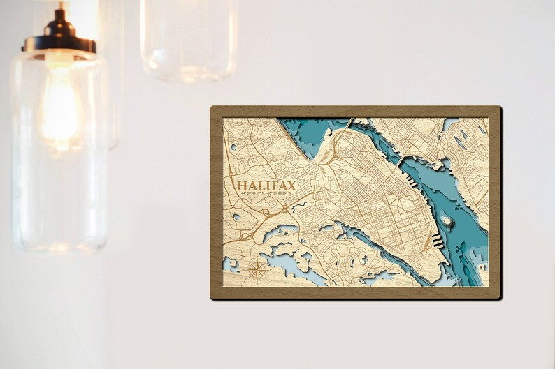 Laser Cut Halifax Map, 3D Wood Bathymetry, Nova Scotia (digital File ...
