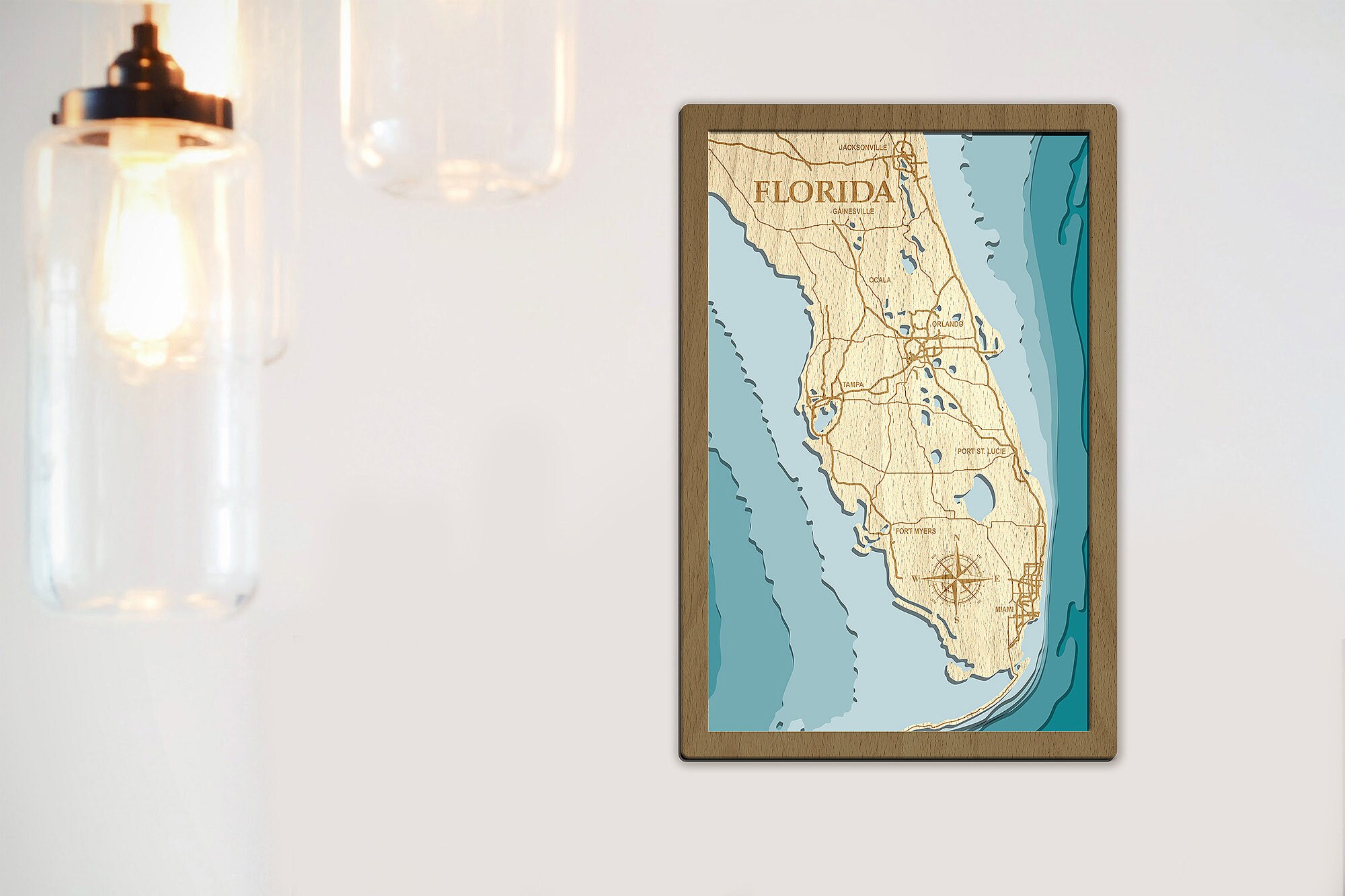 Florida Cutting Files, PDF, AI, SVG - Wood Multilayer Laser Cut Design ...