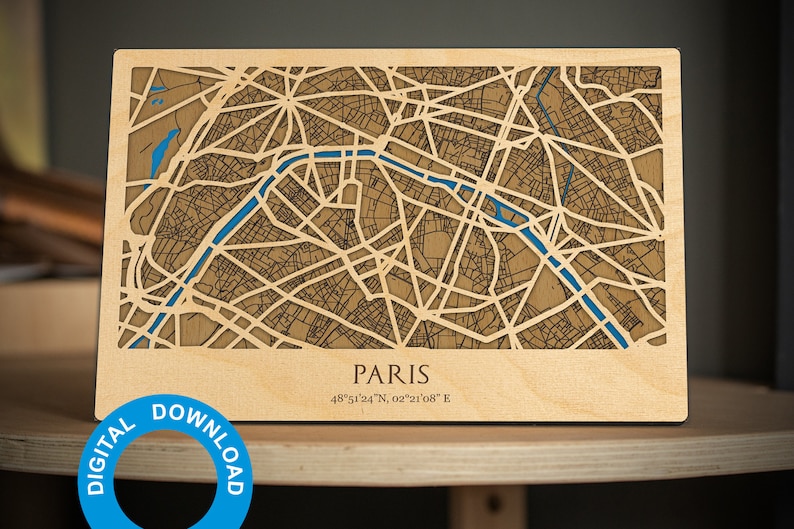 3D Laser Cut Map of Paris Multilayer Map Decor Laser Cut - Etsy