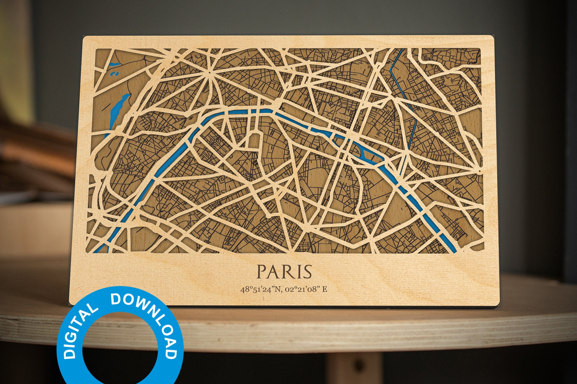 3D Laser Cut Map of Paris Multilayer Map Decor Laser Cut - Etsy