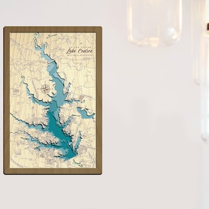 Digital File SVG, PDF - Lake Conroe Map, Texas, Multilayer Vector Map ...
