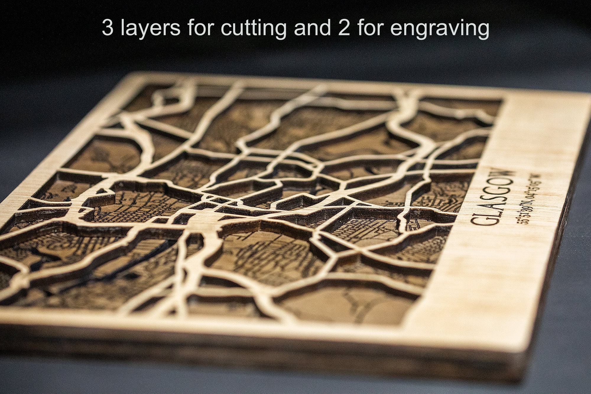 Glasgow 3D Laser Cut Map Files Multi-layer Street Map Decor - Etsy