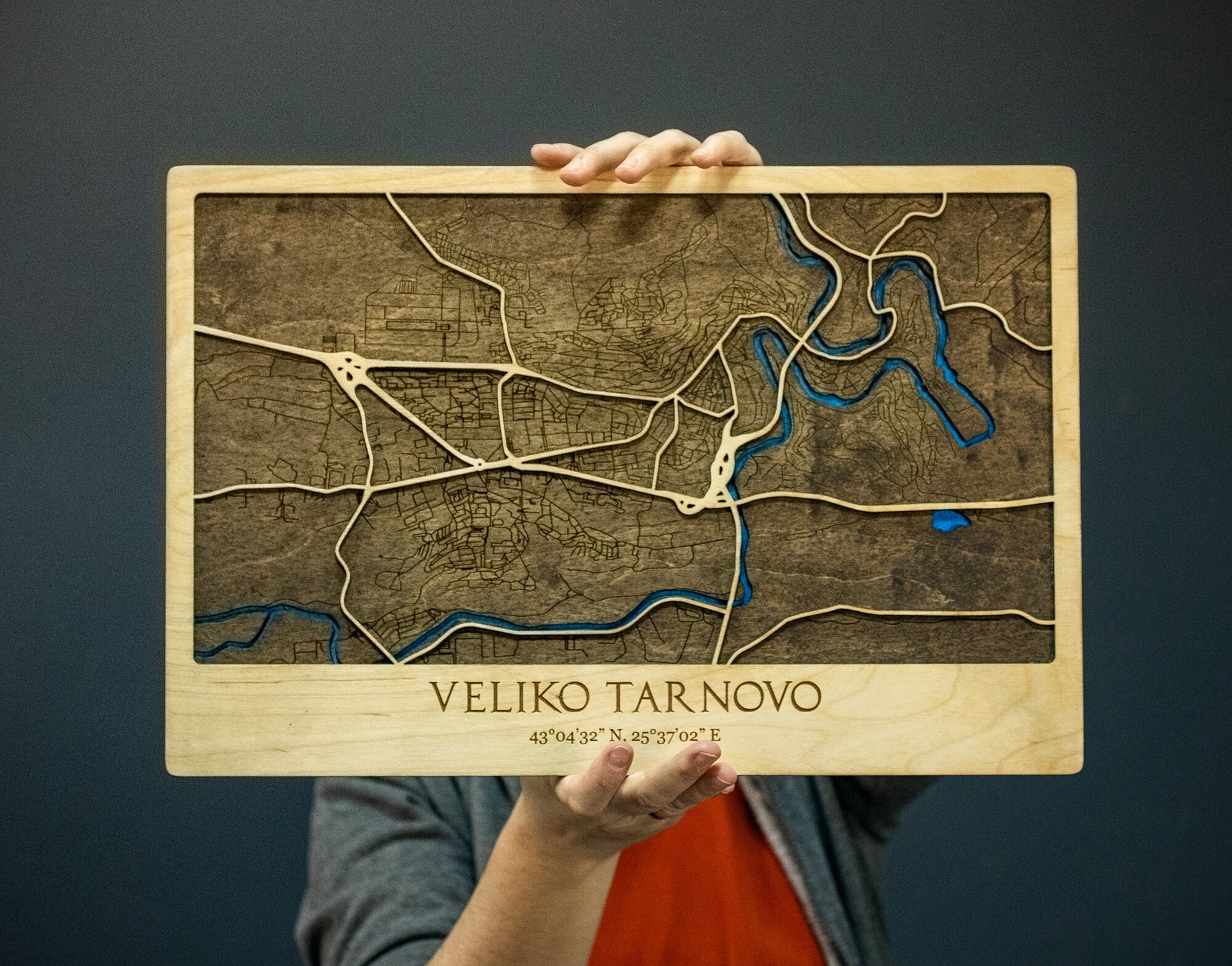 Veliko Tarnovo Wood Map 3D City Map Wooden Street Cutouts - Etsy