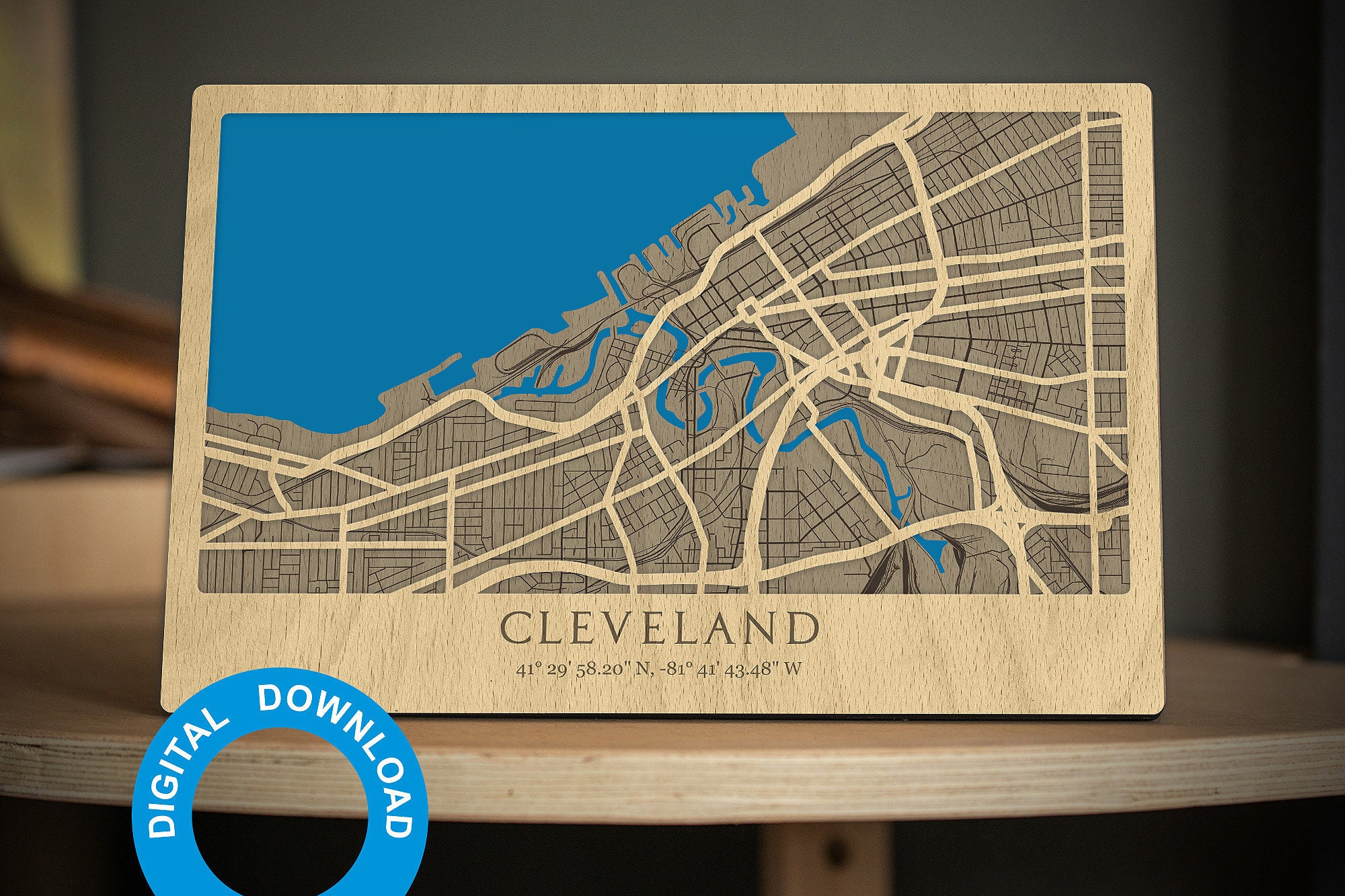 Cleveland Map SVG, Ready Cut Files, Laser Cut Ready Files PDF, Svg, Eps ...