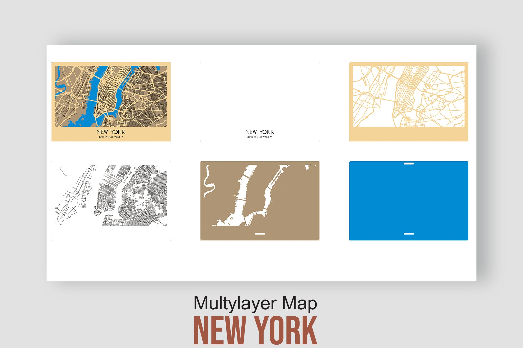 3D Laser Cut Map of New York Multi Layer Street Map Decor Laser Cut ...