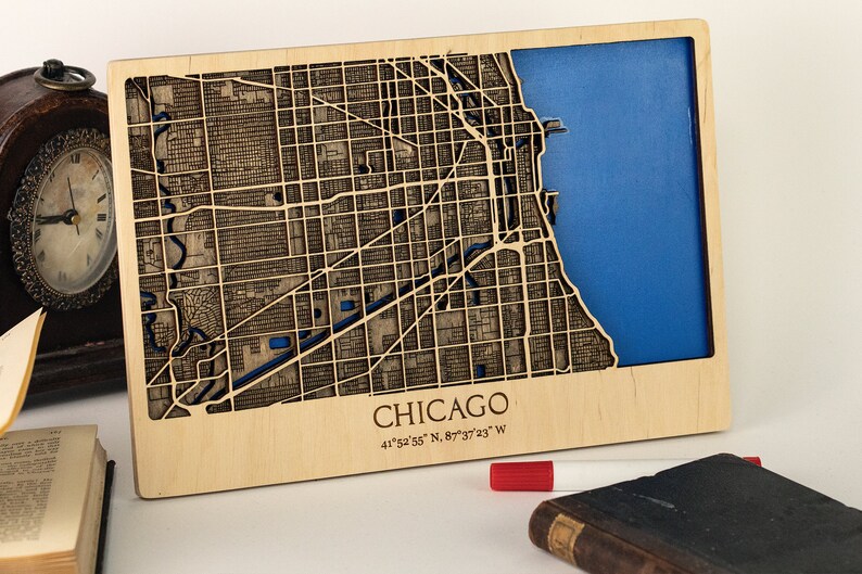 Digital File SVG, PDF Chicago Map, Multilayer Street Map Decor, Chicago ...