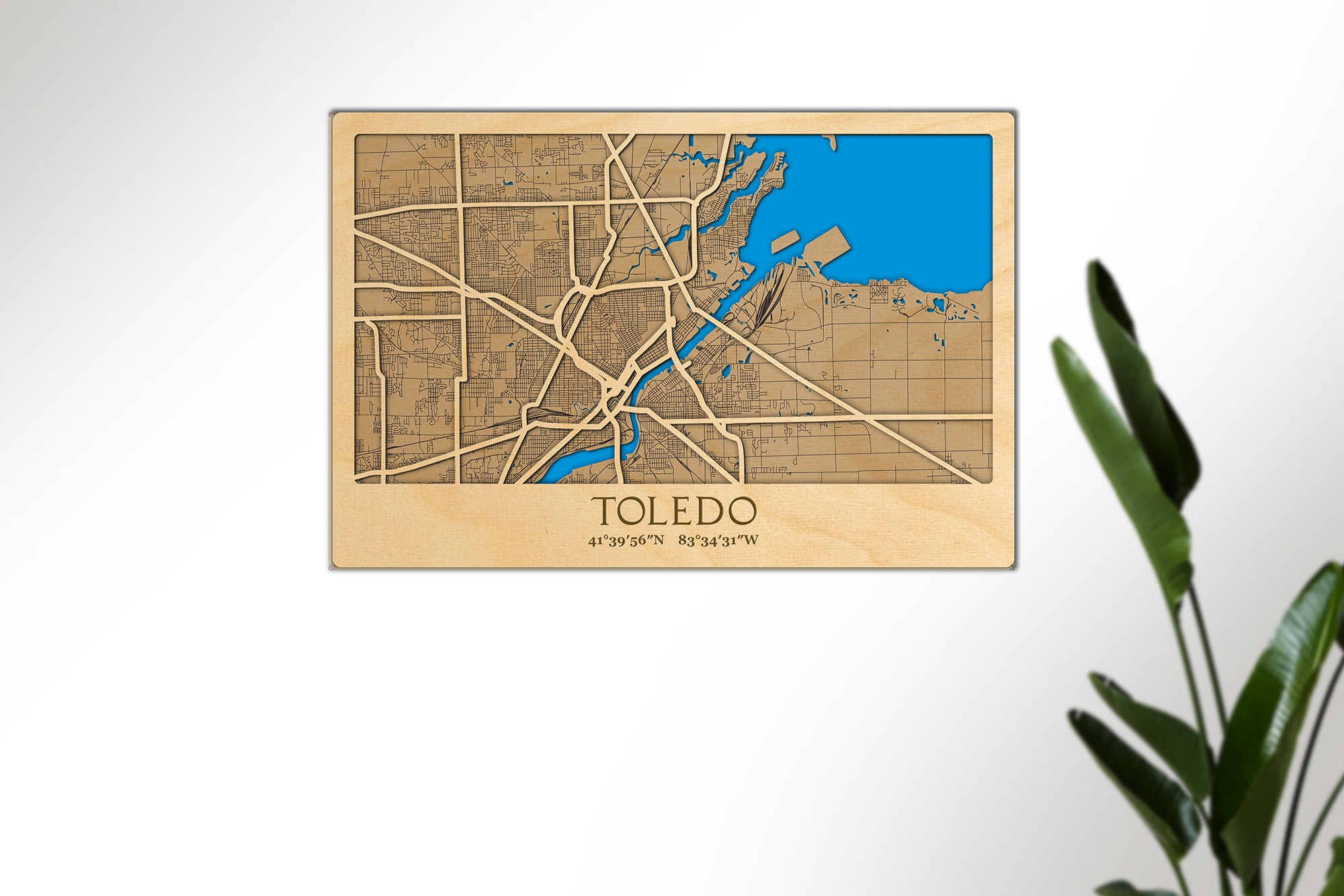 3D Laser Cut Map of Toledo, Ohio Multi Layer Street Map, Wood Decor ...