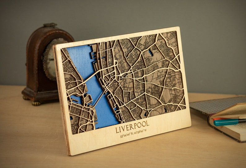Liverpool Street Map Wood 3D City Plan Decor Laser Cut City - Etsy