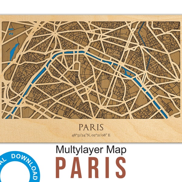 Map of Paris - Etsy