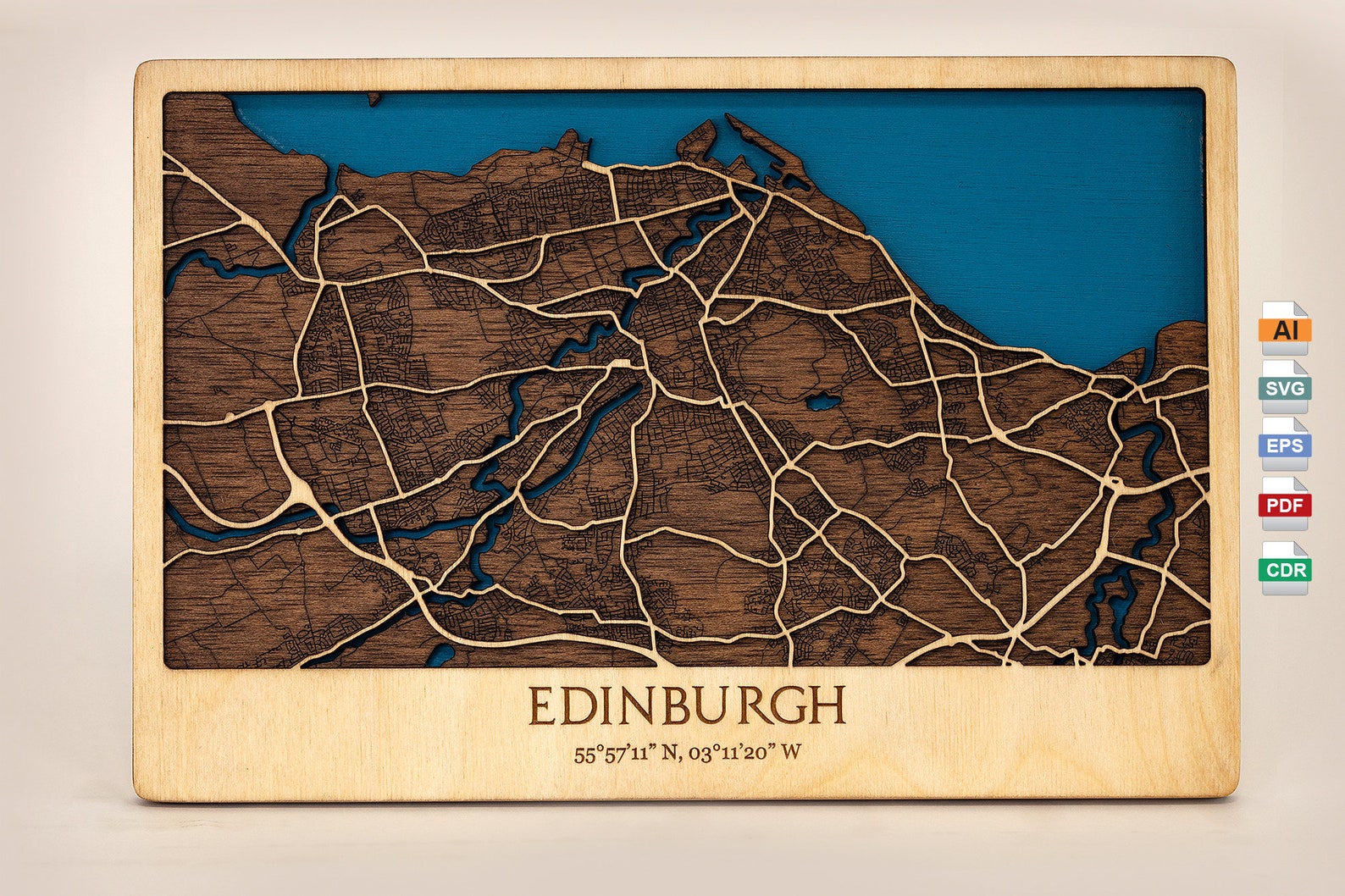 Edinburgh 3D Laser Cut Map Files - Multi-layer Street Map Decor Laser ...