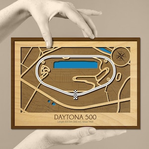 Daytona Speedway Map SVG, Race Tracks 3D Wood Map, Florida Race Tracks ...