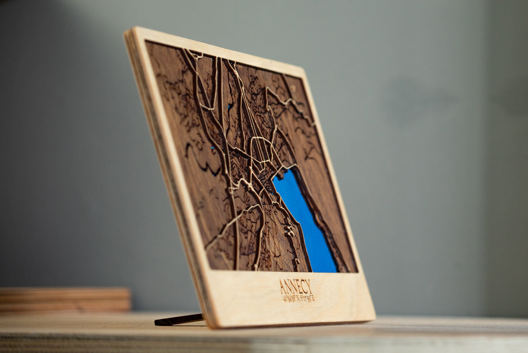 Annecy France Street Wood Map, 3D City Map Gift, Lake Annecy, Wood ...