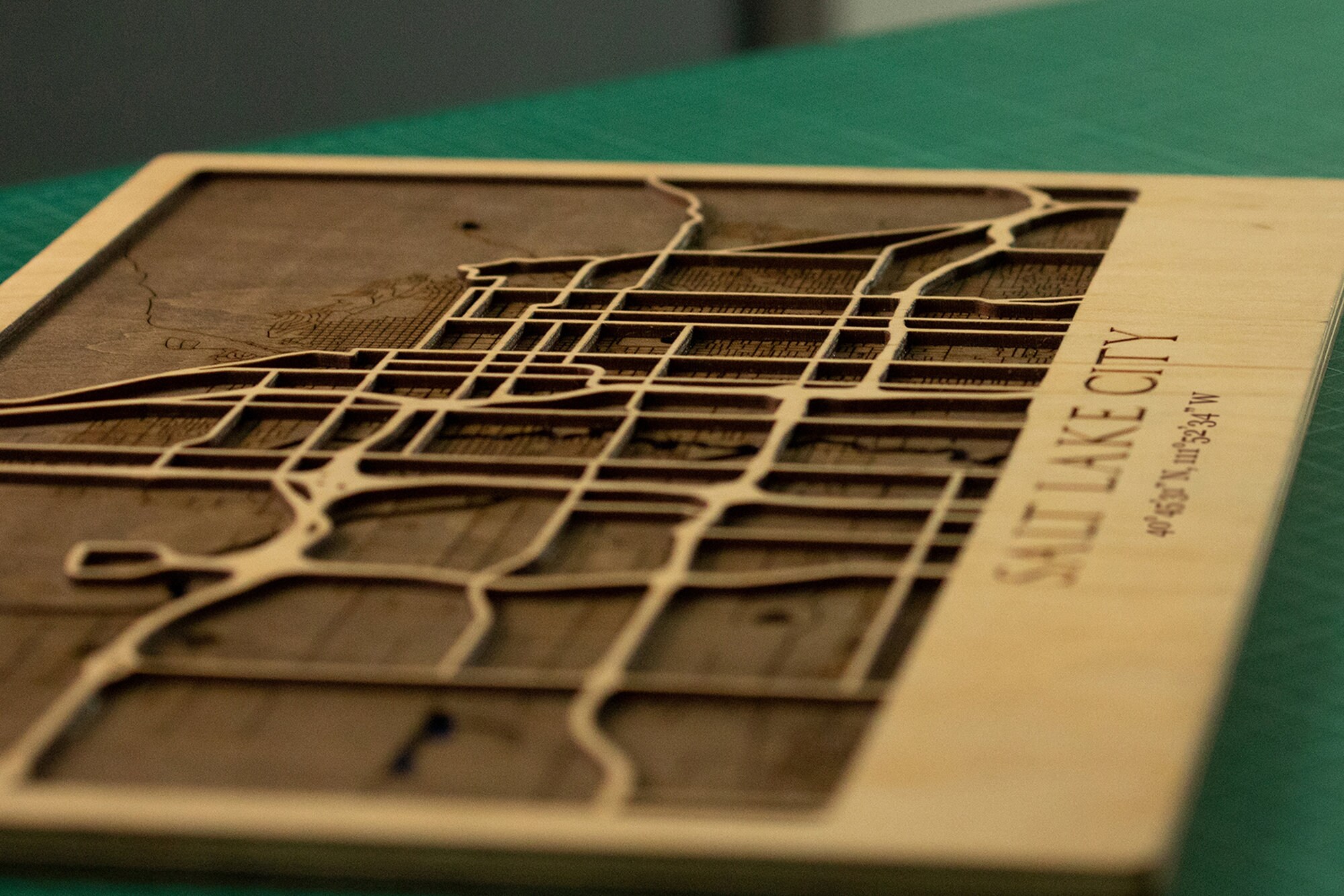 3D Laser Cut Map of Salt Lake City Multilayer Map Decor Laser Cut ...