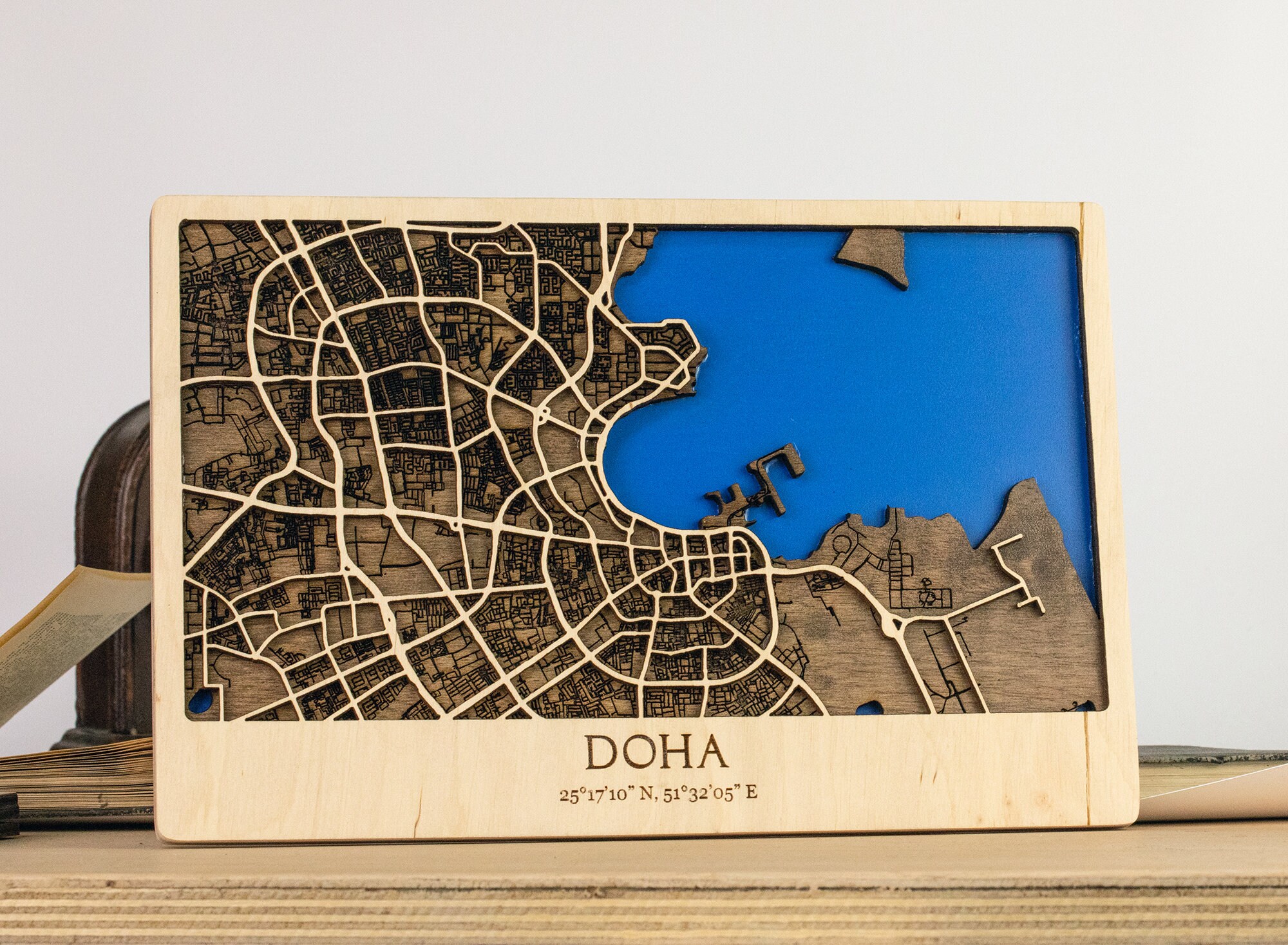 Doha Street Map Wood 3D City Plan Decor Laser Cut City 3d - Etsy