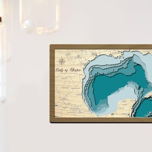 Gulf of Mexico SVG, Digital Gulf of Mexico Map, Laser Wood Map, Cut and ...