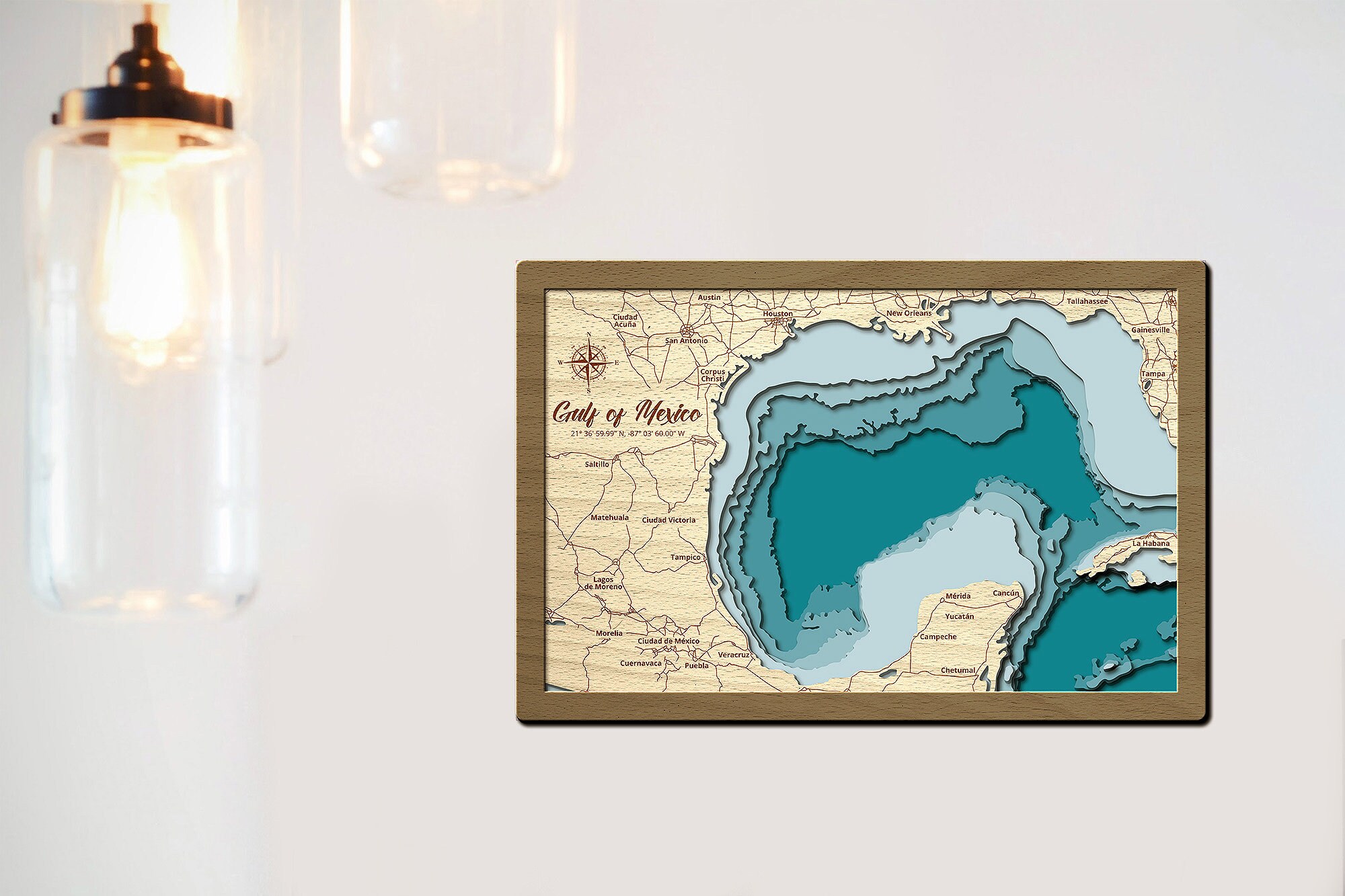 Gulf of Mexico SVG, Digital Gulf of Mexico Map, Laser Wood Map, Cut and ...