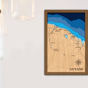 Digital File PDF, SVG, Ai - French Guiana Map, Guyane South America ...