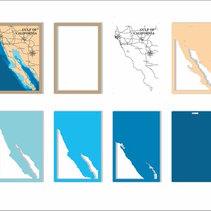 Digital File SVG, PDF - Gulf of California Map, Multilayer Vector Map ...