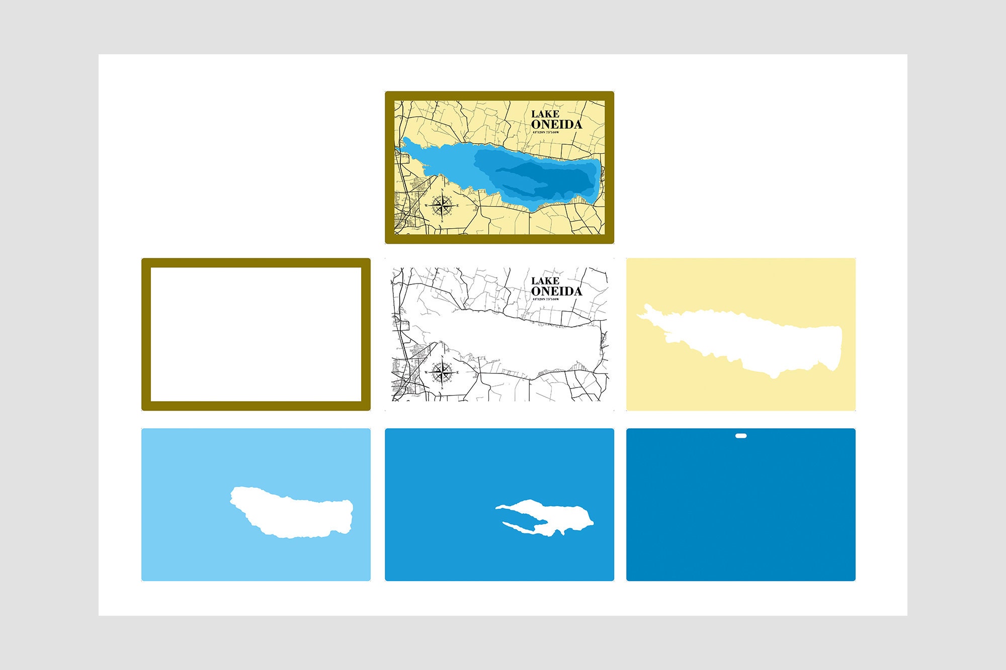 Digital File - Oneida Lake Lake. PDF, AI, SVG - Wood Multilayer Laser ...