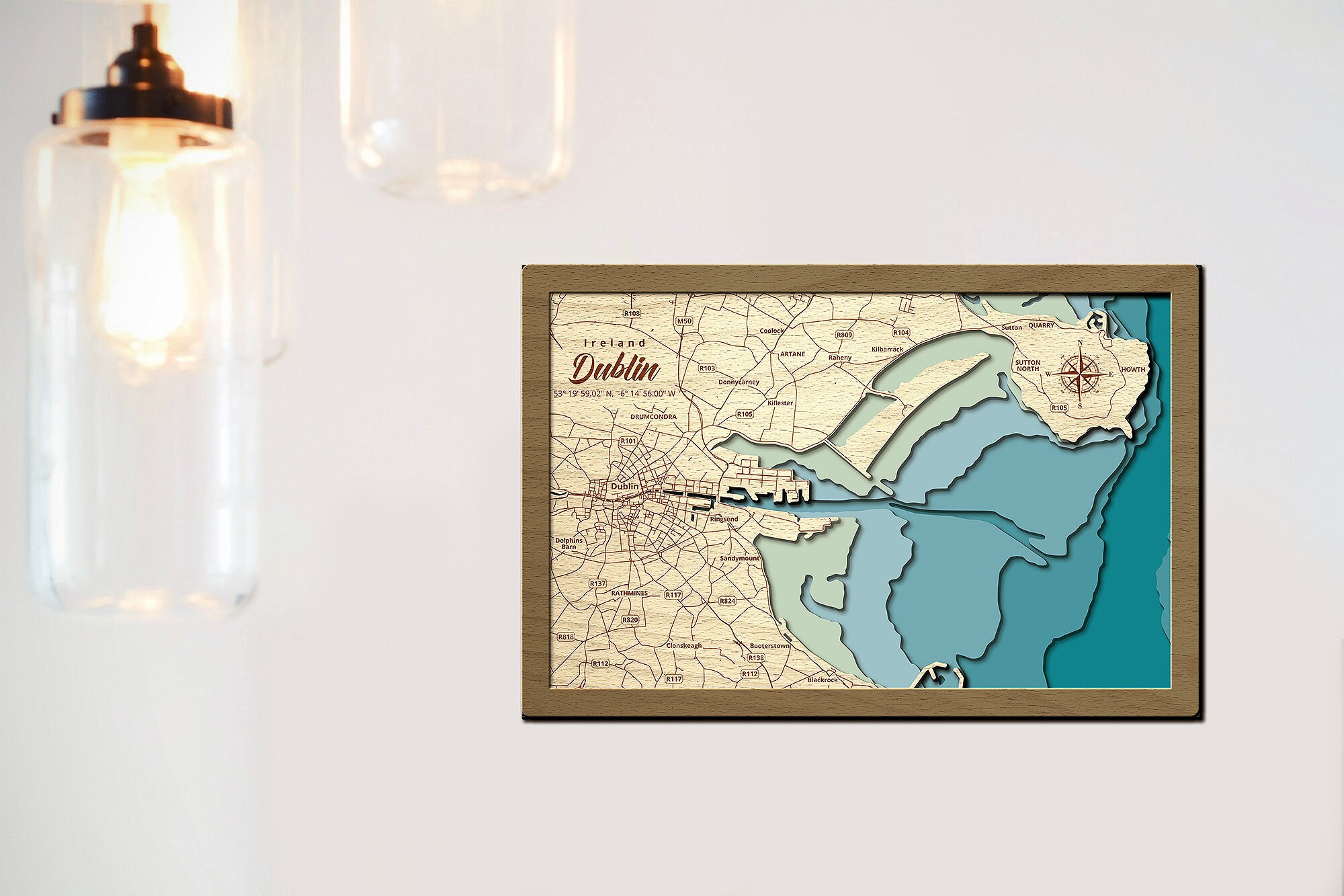 Dublin Map Cutting Files, PDF, AI, SVG - Wood Multilayer Laser Cut ...