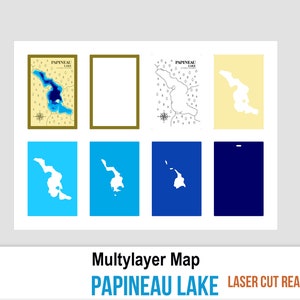 Papineau Lake Cutting Files, PDF, AI, SVG - Wood Multilayer Laser Cut ...