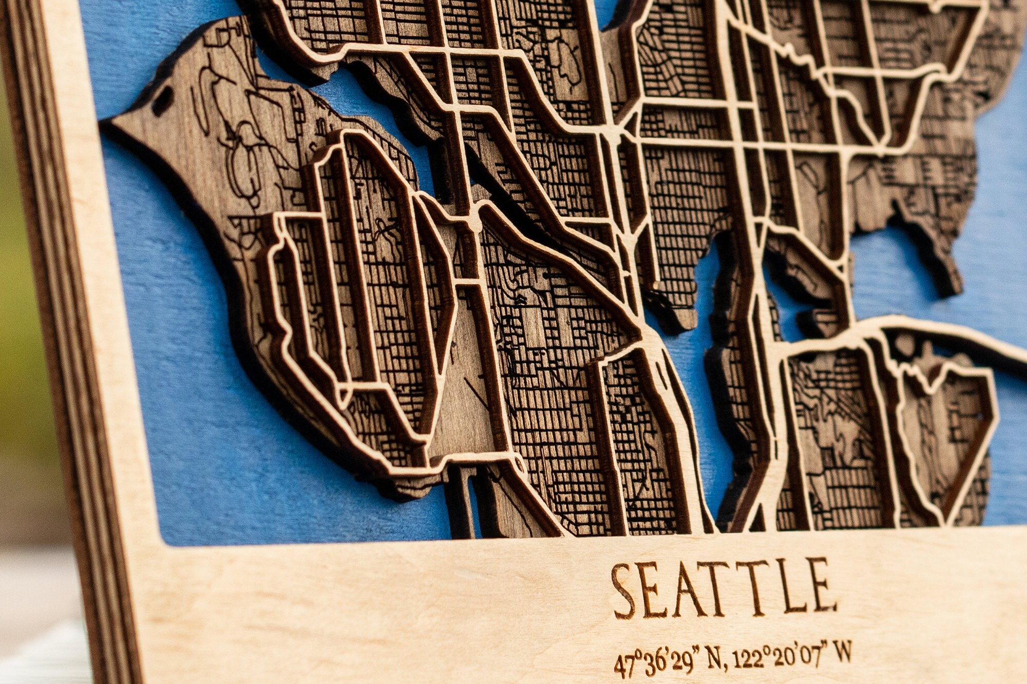 3D Laser Cut Map of Seattle Multilayer Map Decor Laser Cut Digital ...