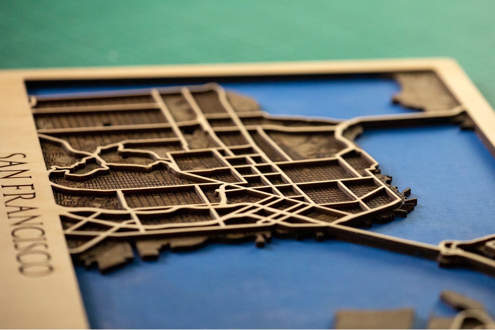 3D Laser Cut Map of San Francisco - Multi Layer Street Map Decor Laser ...