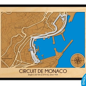 Monaco Circuit Map Cutting Files, PDF, AI, SVG - Wood Multilayer Laser ...