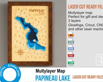 Lake Superior Cutting Files, PDF, AI, SVG Wood Multilayer Laser Cut ...