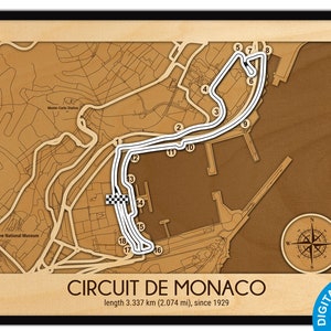 Monaco Circuit Map Cutting Files, PDF, AI, SVG - Wood Multilayer Laser ...