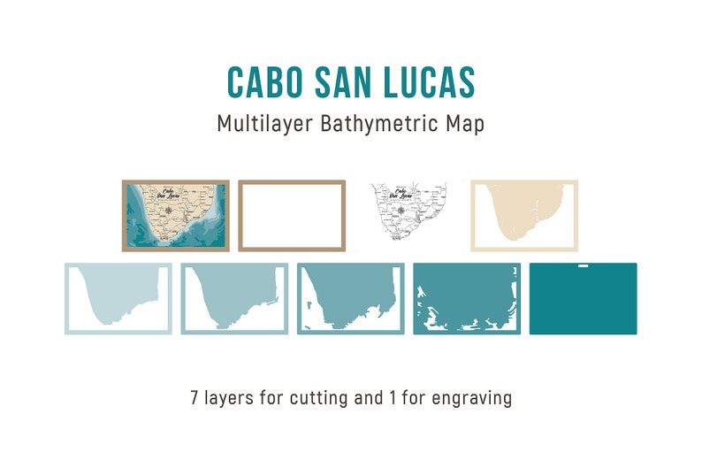 Cabo San Lucas Cutting Files, PDF, AI, SVG - Mexico Wood Multilayer ...