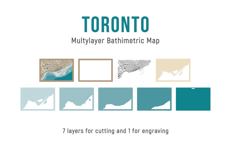 Digital File Toronto Map 3d, PDF, AI, SVG Wood Multilayer Laser Cut ...