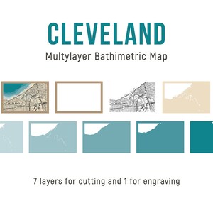 Digital File PDF, SVG - 3D Laser Cut Map of Cleveland Bathymetry With ...