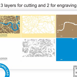 3D Laser Cut Map of London - Multilayer Map Decor Laser Cut Digital ...