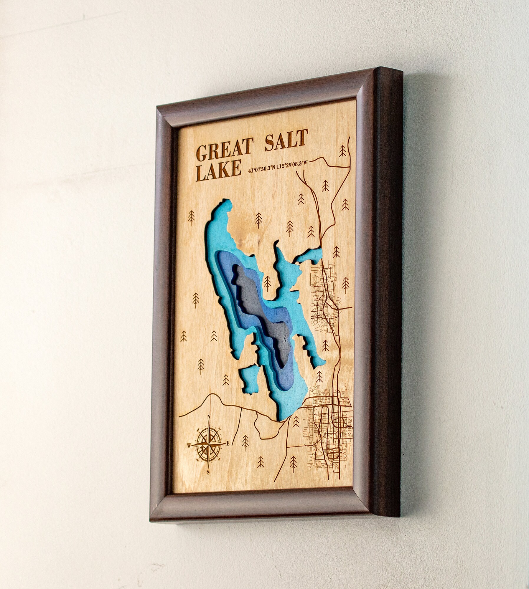 Great Salt Lake -3D Wall Art-multilayer Map-lake House Decor-layered ...