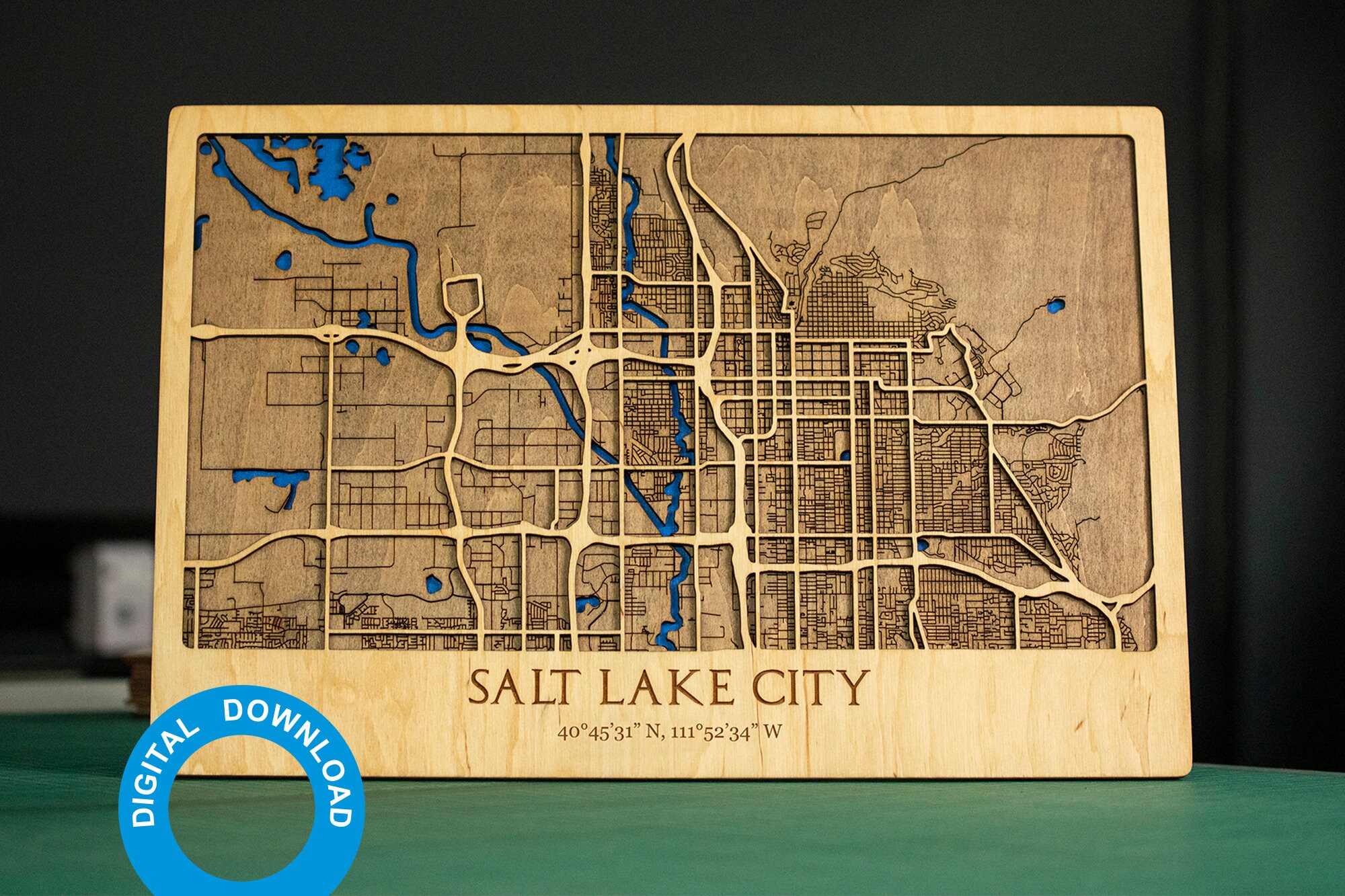 3D Laser Cut Map of Salt Lake City - Multilayer Map Decor Laser Cut ...
