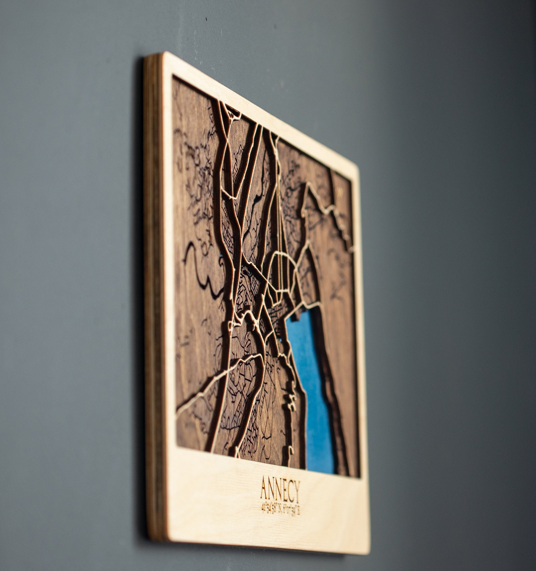 Annecy France Street Wood Map, 3D City Map Gift, Lake Annecy, Wood ...