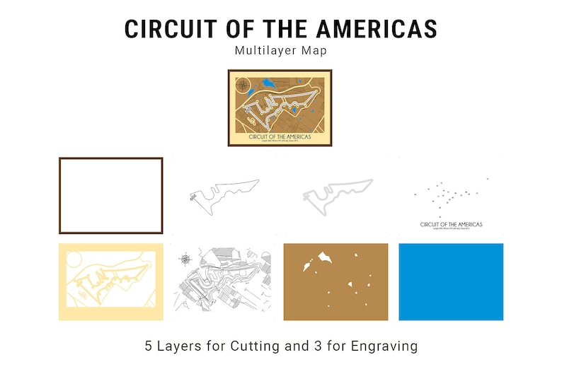 Austin Track Map SVG, Circuit of the Americas 3D Wood Map, Formula 1 ...