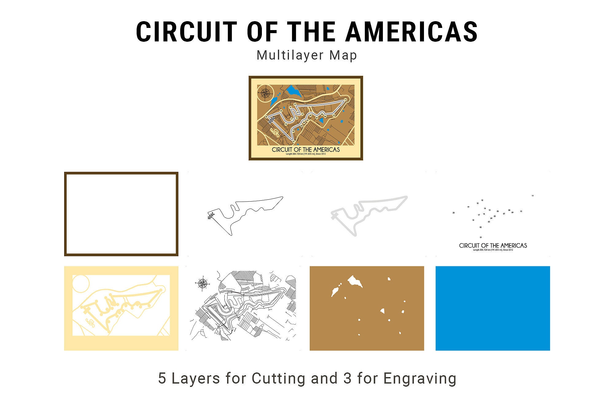 Austin Track Map SVG, Circuit of the Americas 3D Wood Map, Formula 1 ...